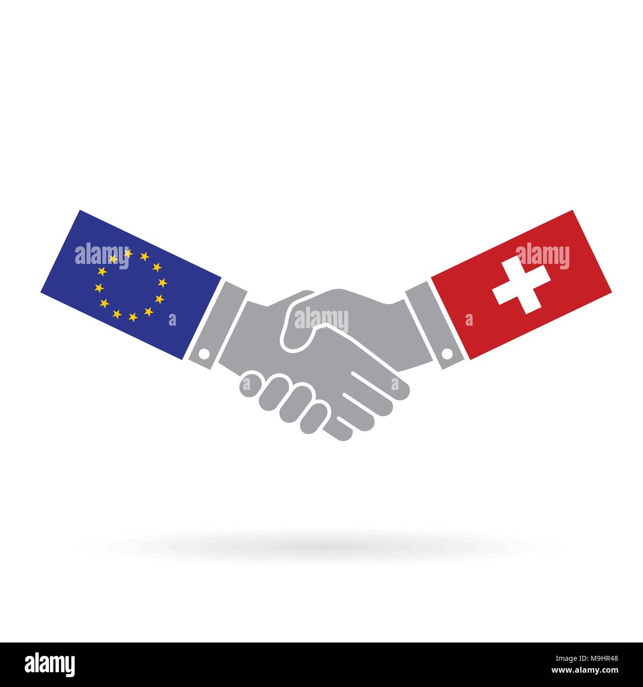 European union and Switzerland handshake business agreement Stock ...