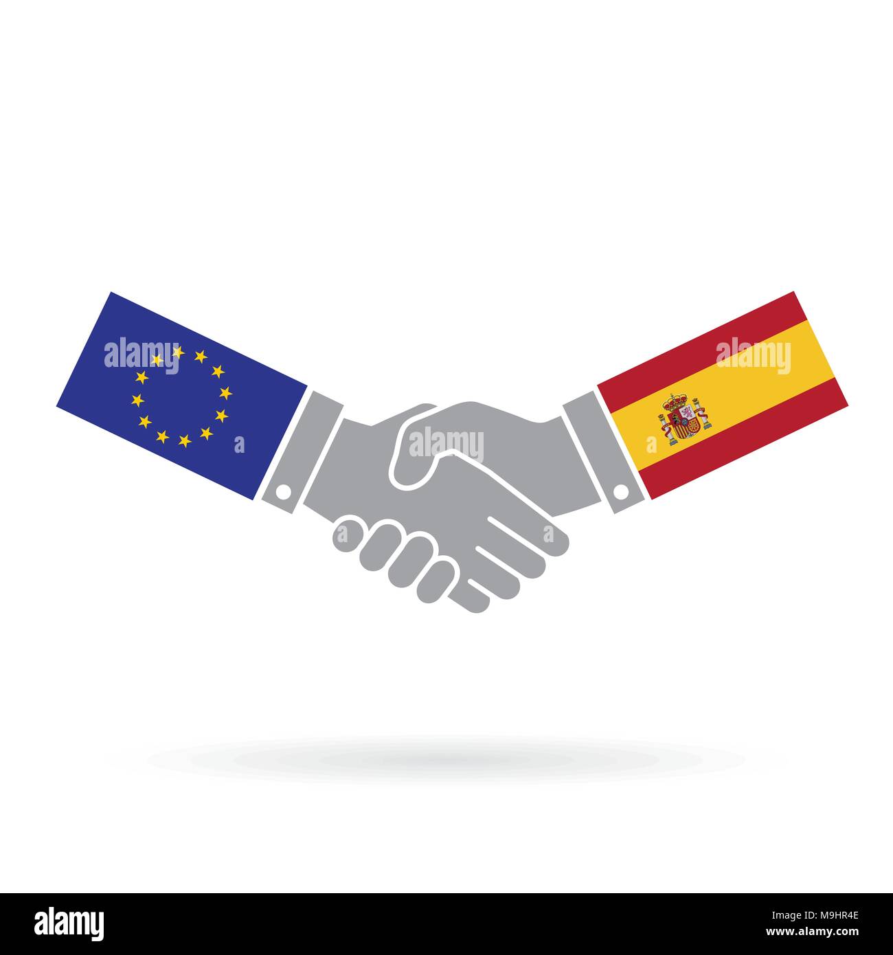 European union and Spain handshake business agreement Stock Vector ...