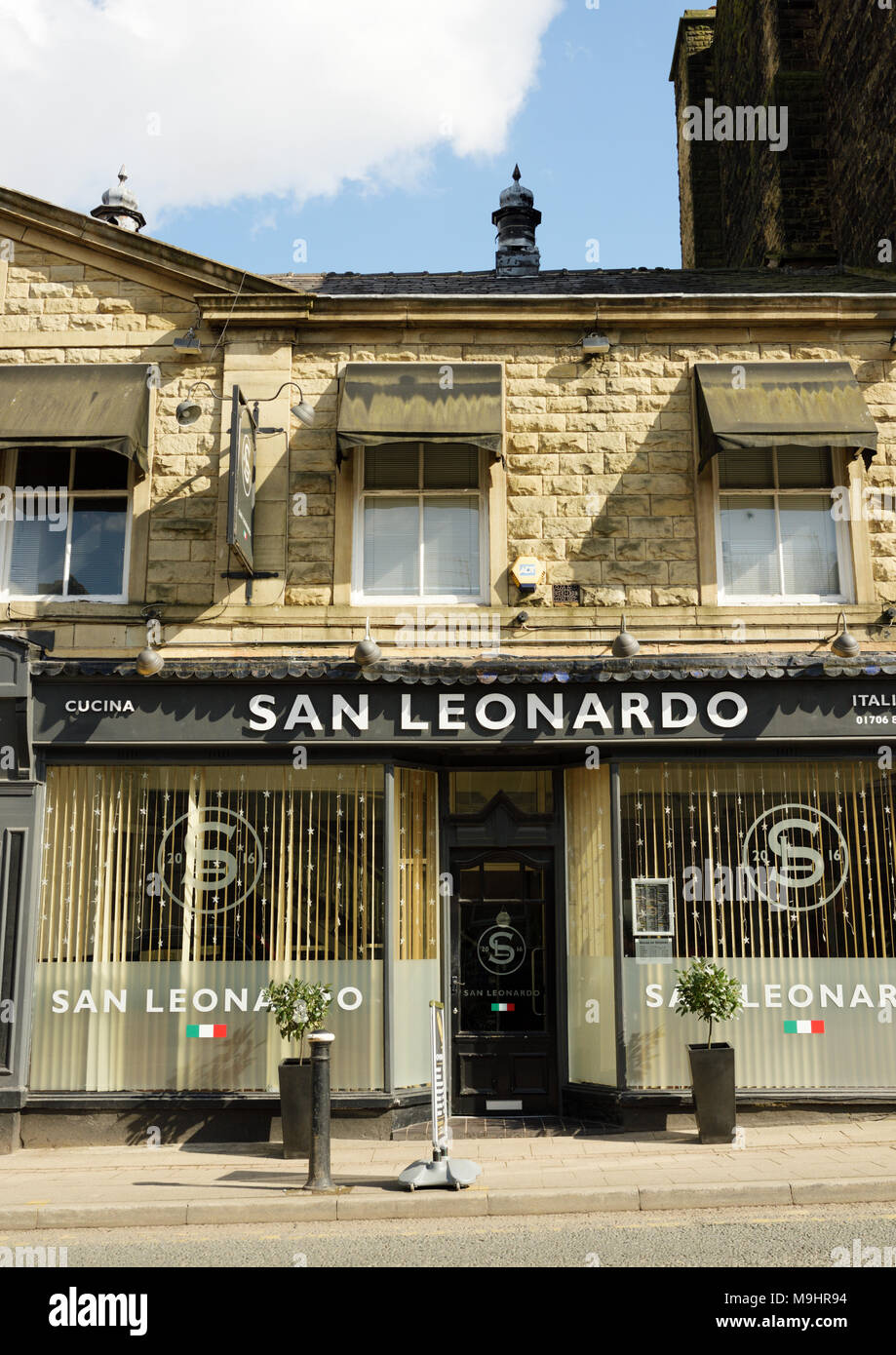 Italian restaurant in Ramsbottom lancashire uk Stock Photo - Alamy