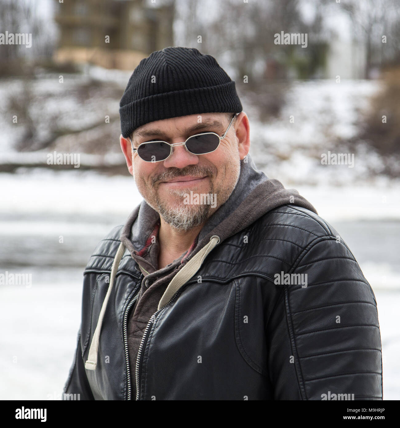 Real man in black sunglasses Stock Photo - Alamy