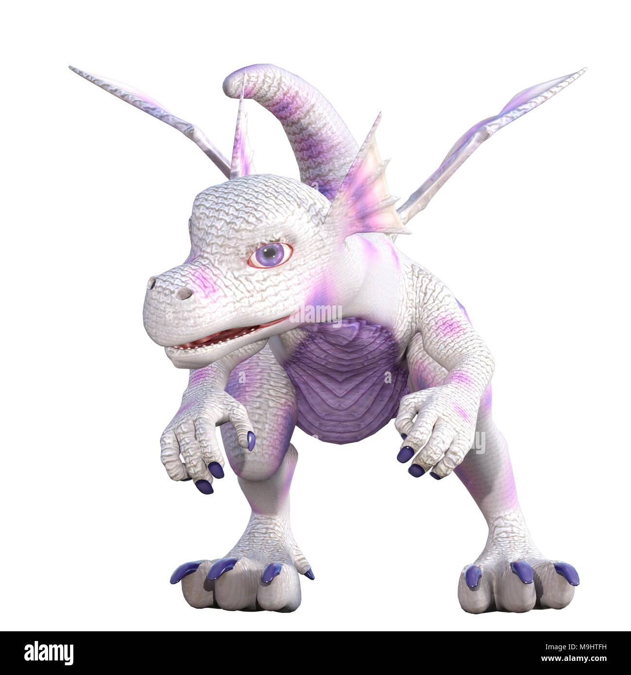 Fantasy dragon isolated on white, 3d render Stock Photo - Alamy