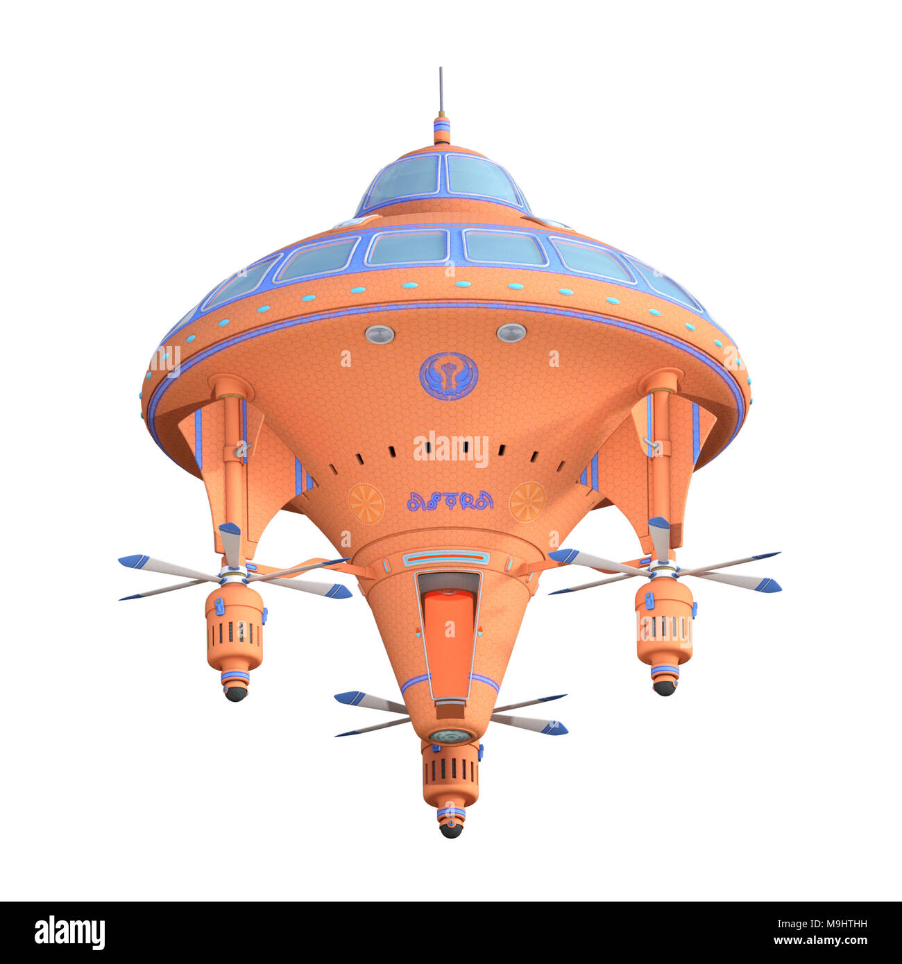 Spaceship / UFO isolated on white, 3d render Stock Photo - Alamy