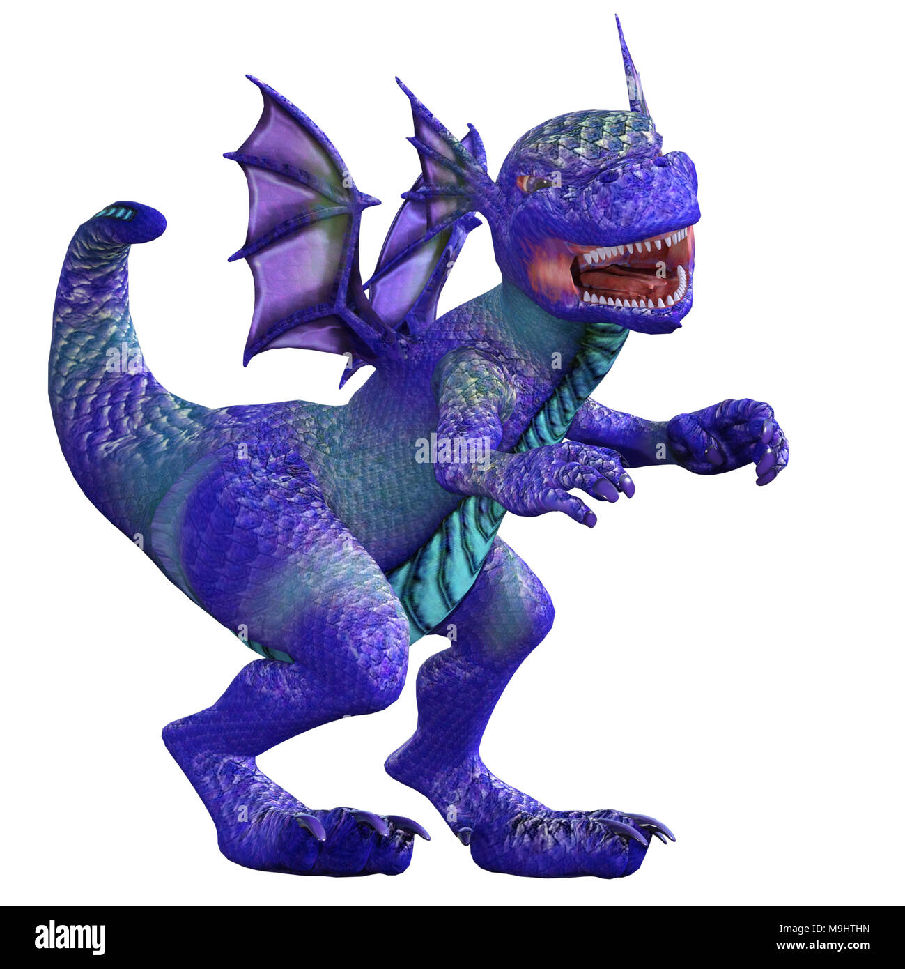 Fantasy dragon isolated on white, 3d render Stock Photo - Alamy