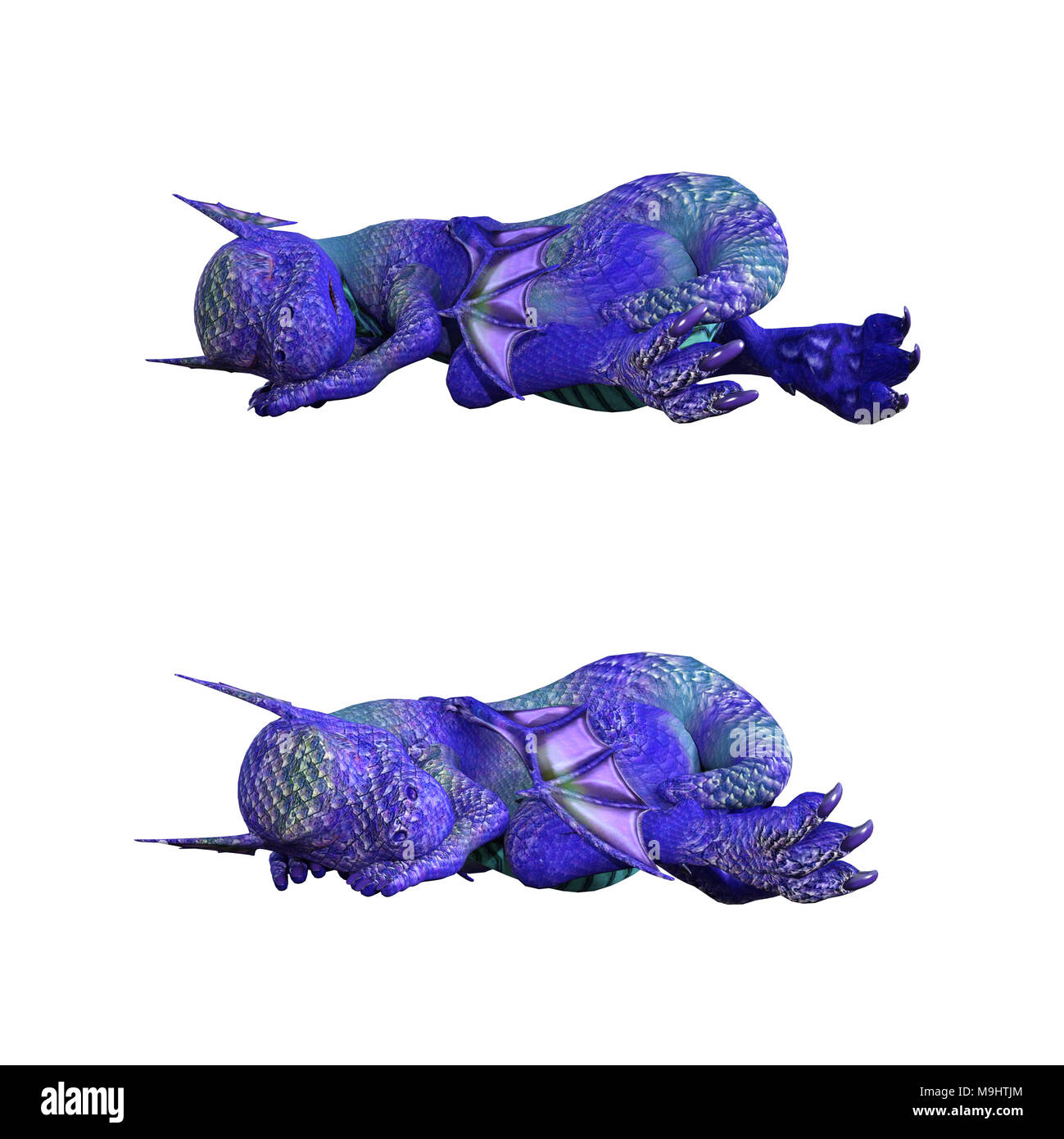 Fantasy dragon isolated on white, 3d render Stock Photo - Alamy