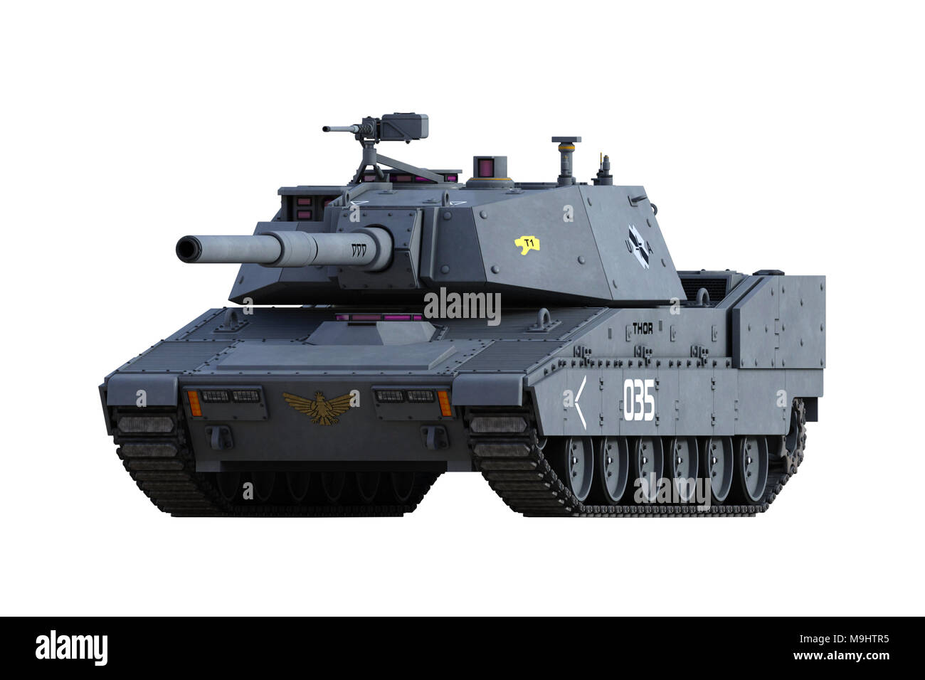 Military army tank isolated on white, 3d render Stock Photo - Alamy