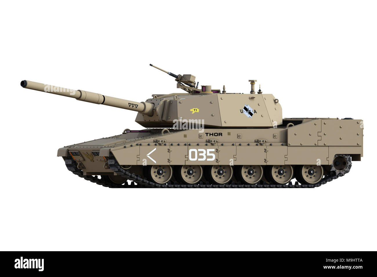 Military army tank isolated on white, 3d render Stock Photo - Alamy