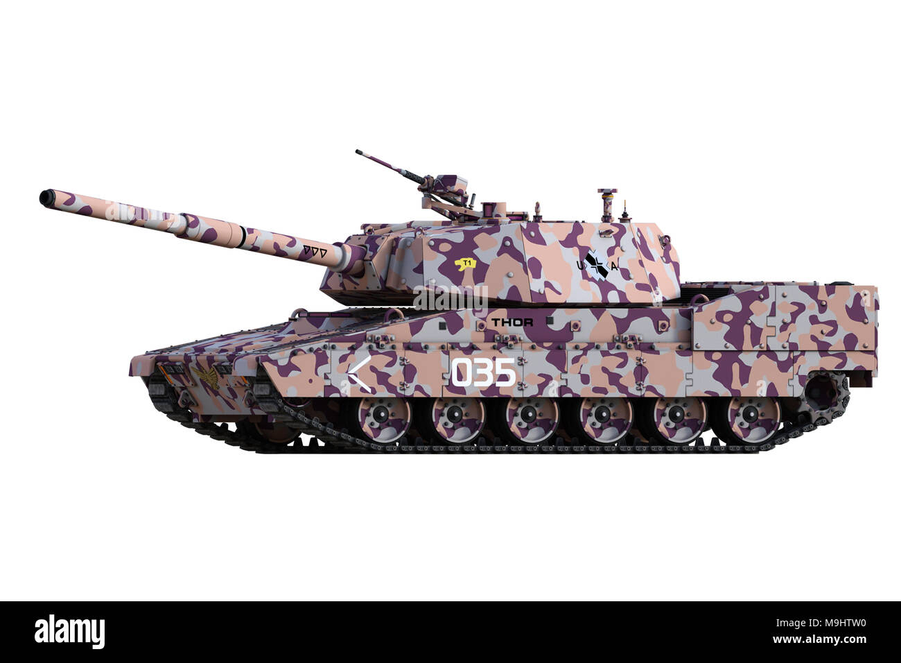 Military army tank isolated on white, 3d render Stock Photo - Alamy