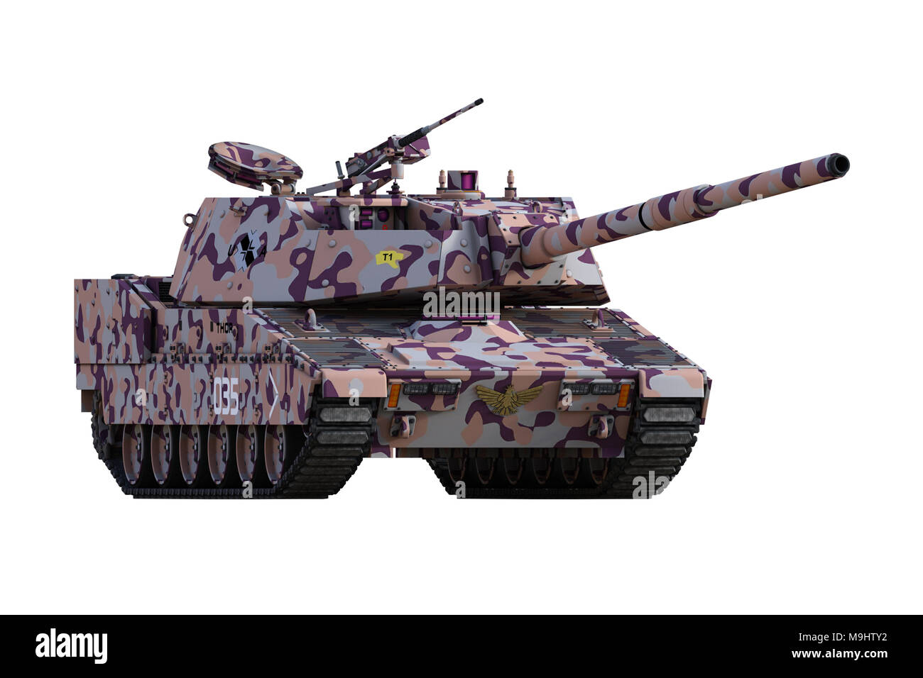 Military army tank isolated on white, 3d render Stock Photo - Alamy