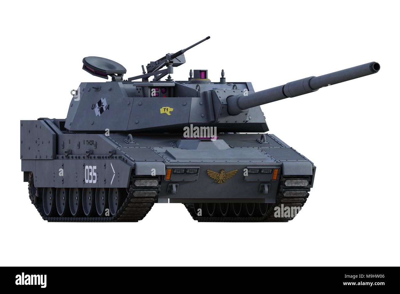 Caterpillar track on army tank Cut Out Stock Images & Pictures - Alamy