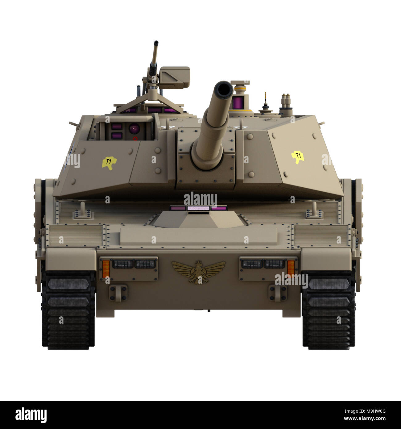 Military army tank isolated on white, 3d render Stock Photo - Alamy