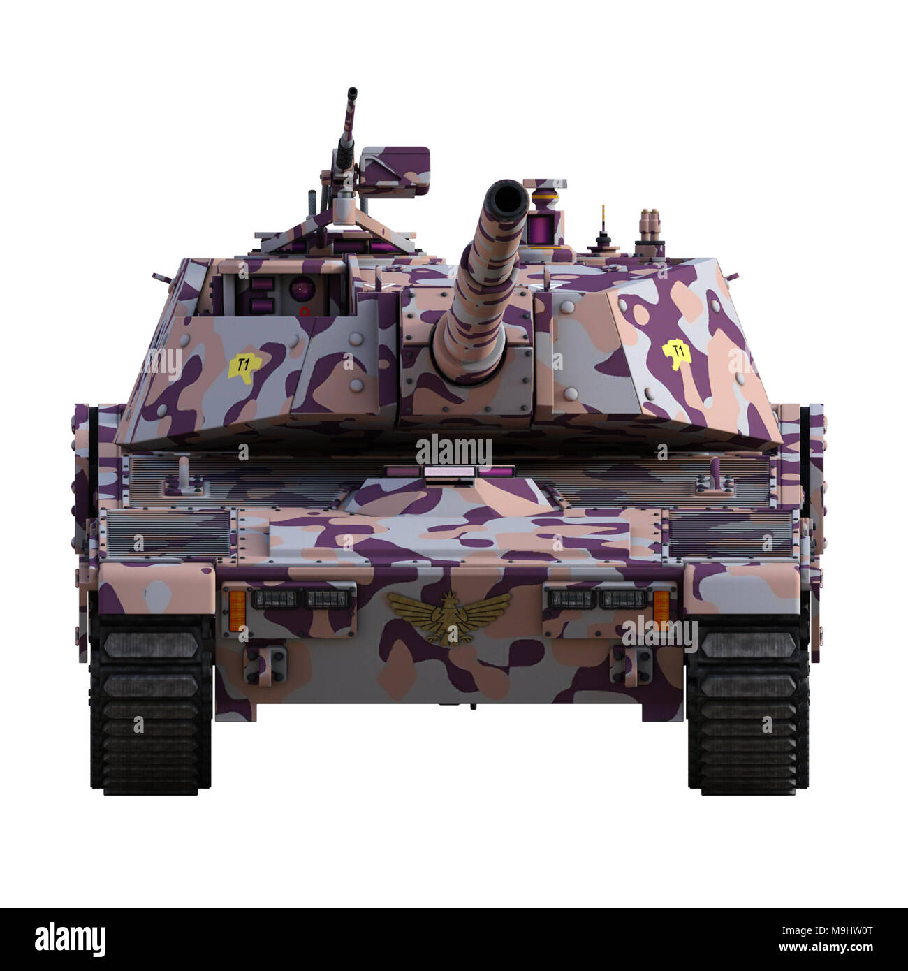Military army tank isolated on white, 3d render Stock Photo - Alamy