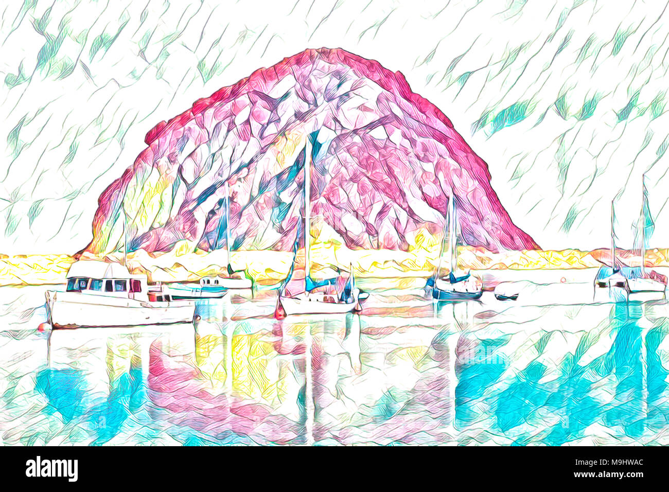 Morro Rock Abstract Stock Photo - Alamy