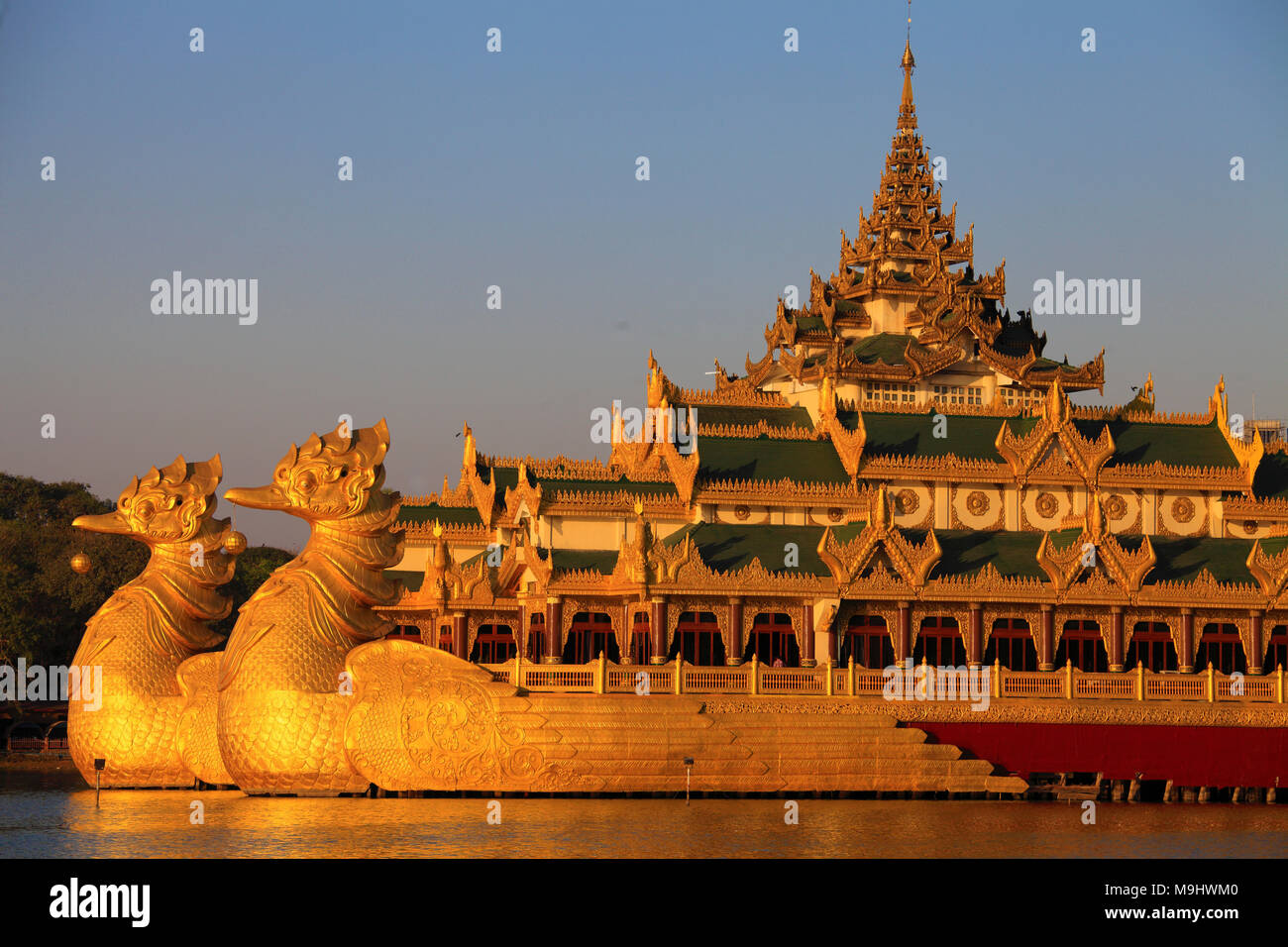 Myanmar, Yangon, Karaweik Palace, Kandawgyi Lake Stock Photo - Alamy