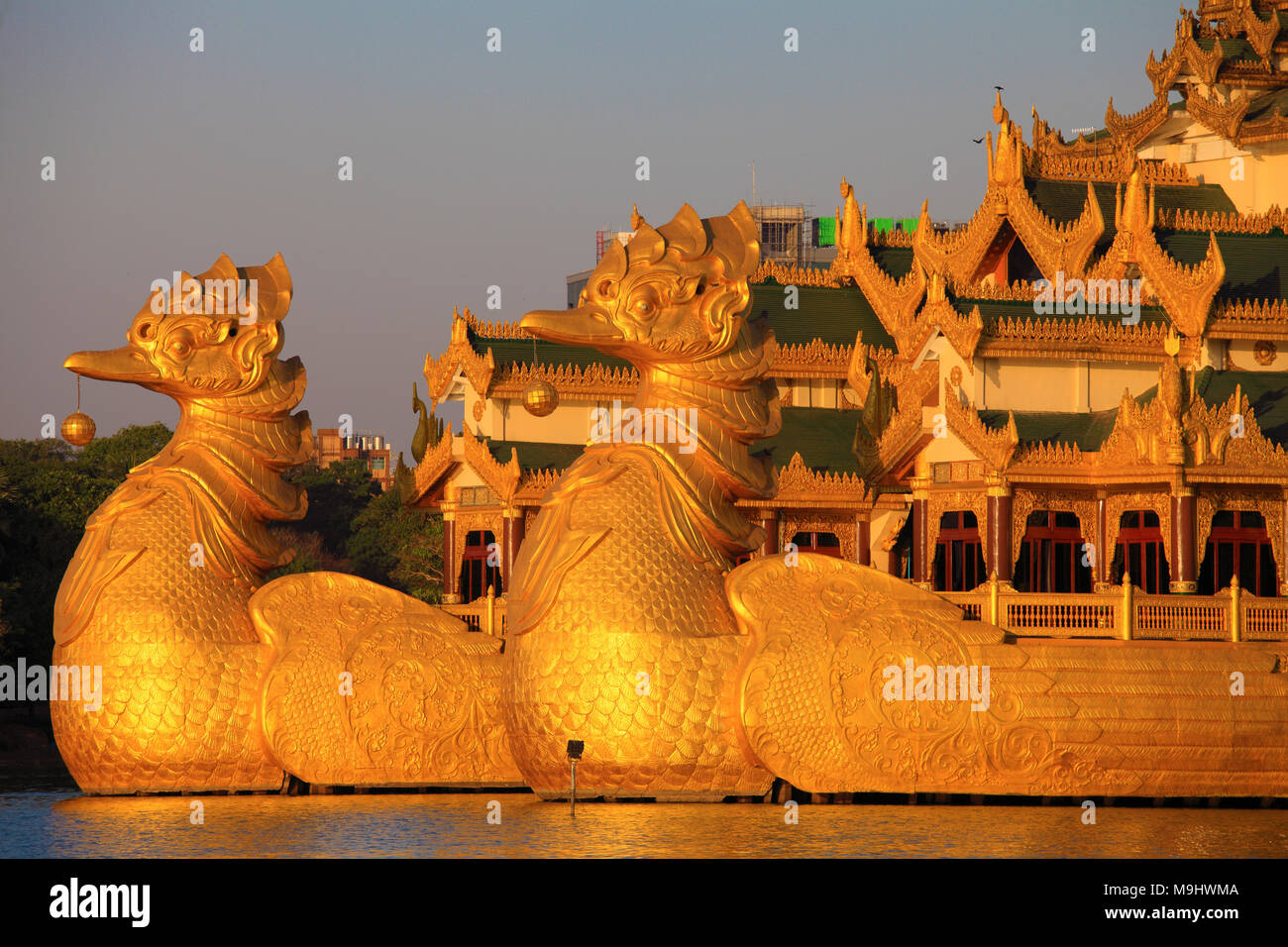 Myanmar, Yangon, Karaweik Palace, Kandawgyi Lake Stock Photo - Alamy