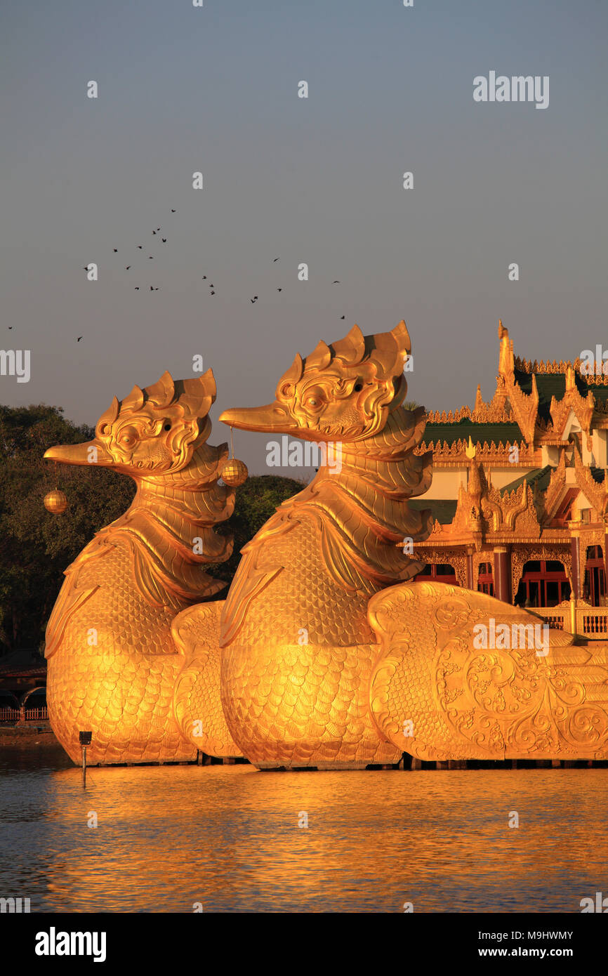 Myanmar, Yangon, Karaweik Palace, Kandawgyi Lake Stock Photo - Alamy