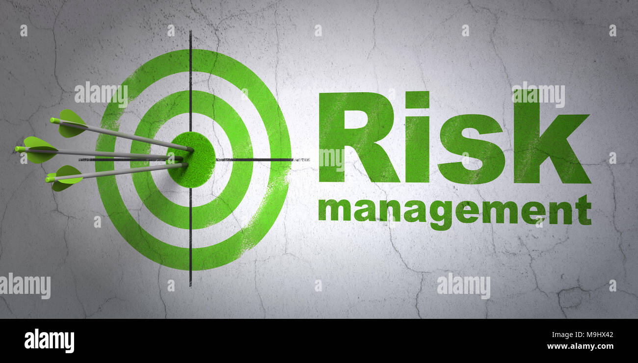 Finance concept: target and Risk Management on wall background Stock ...