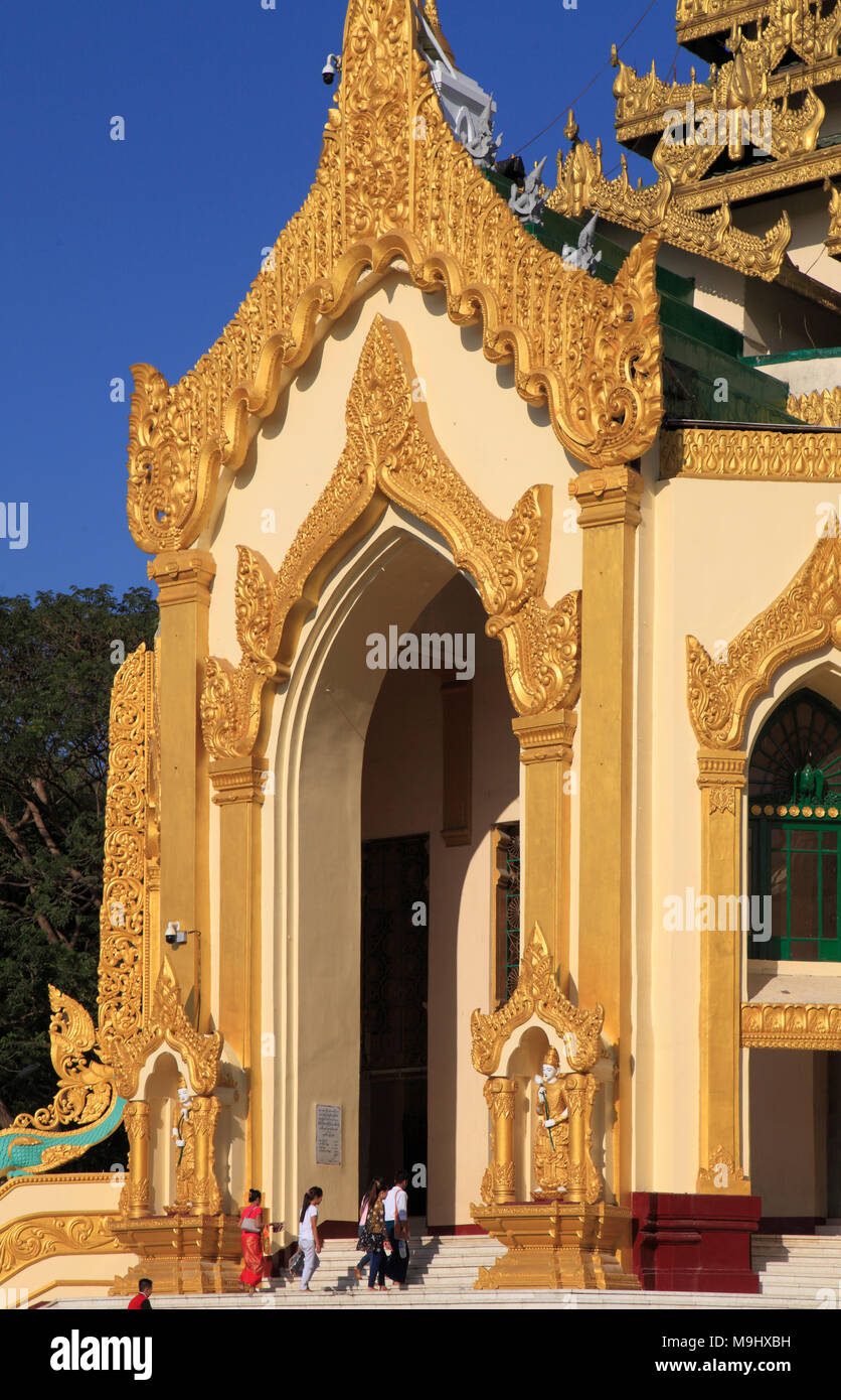 Myanmar, Yangon, Shwedagon Pagoda, west entrance Stock Photo - Alamy