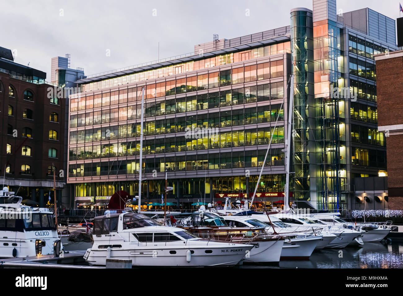 England, London, Tower Hamlets, St.Katharine Dock, Commodity Quay ...