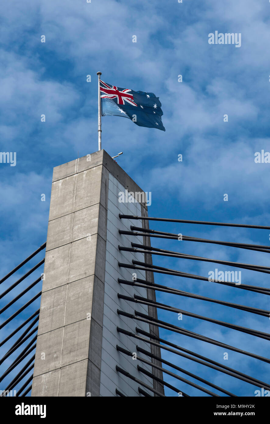 One of the towers of the Anzac Bridge in Pyrmont, Sydney, Australia ...