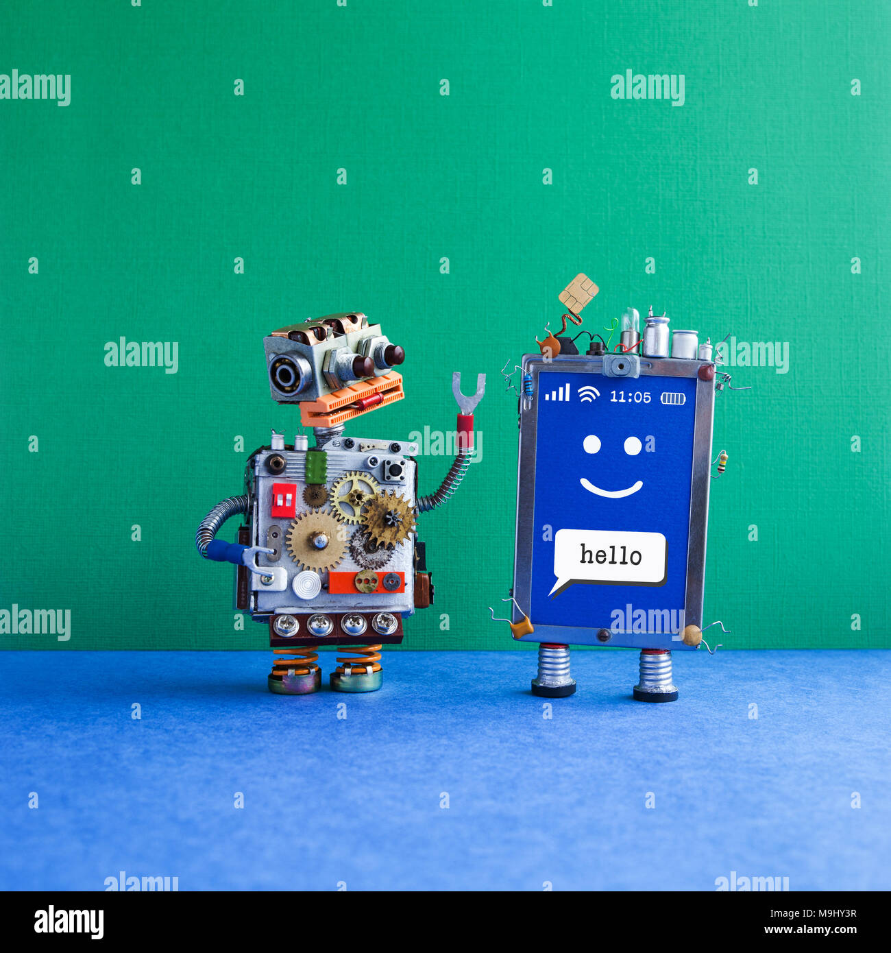 Robot with touch screen face hi-res stock photography and images - Alamy