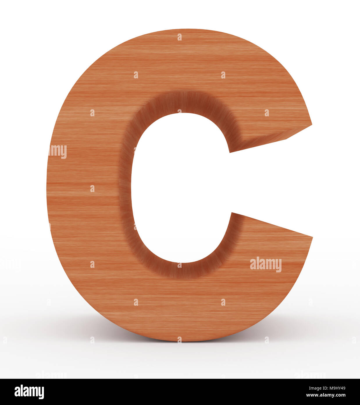 letter C 3d wooden isolated on white - 3d rendering Stock Photo - Alamy