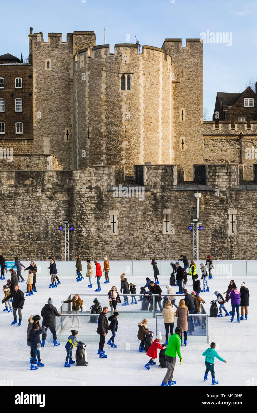 England, London, Tower of London, Ice Skating Stock Photo - Alamy
