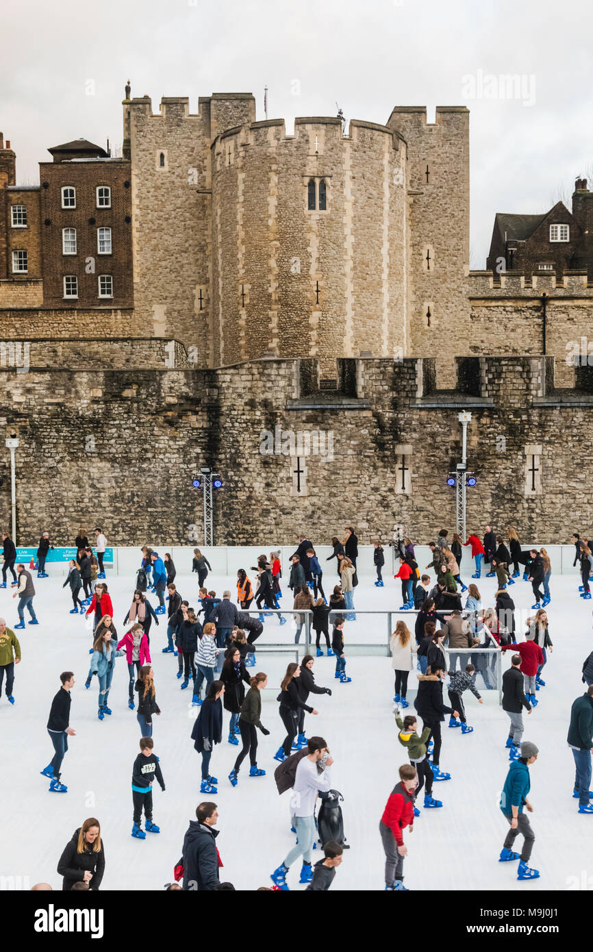 England, London, Tower of London, Ice Skating Stock Photo - Alamy