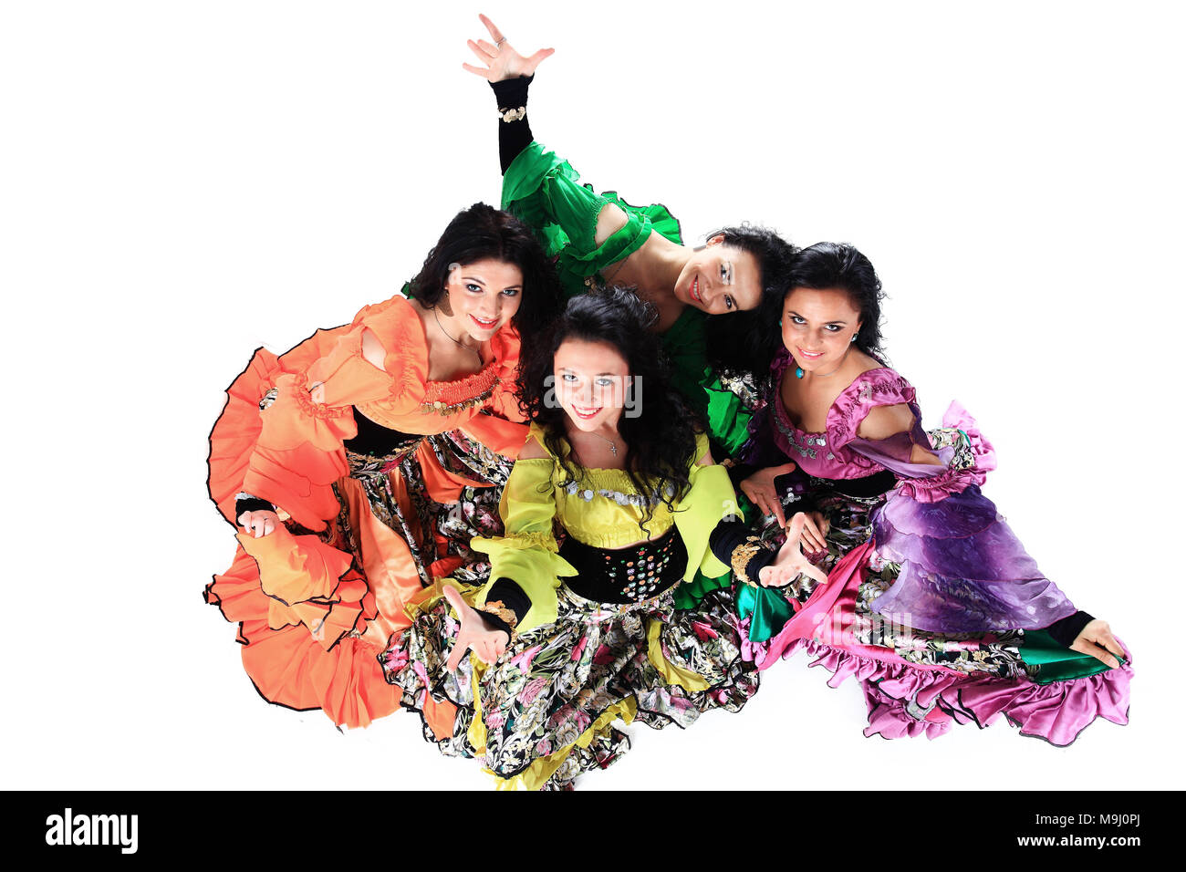 professional Gypsy dancing group in national costumes performing folk ...