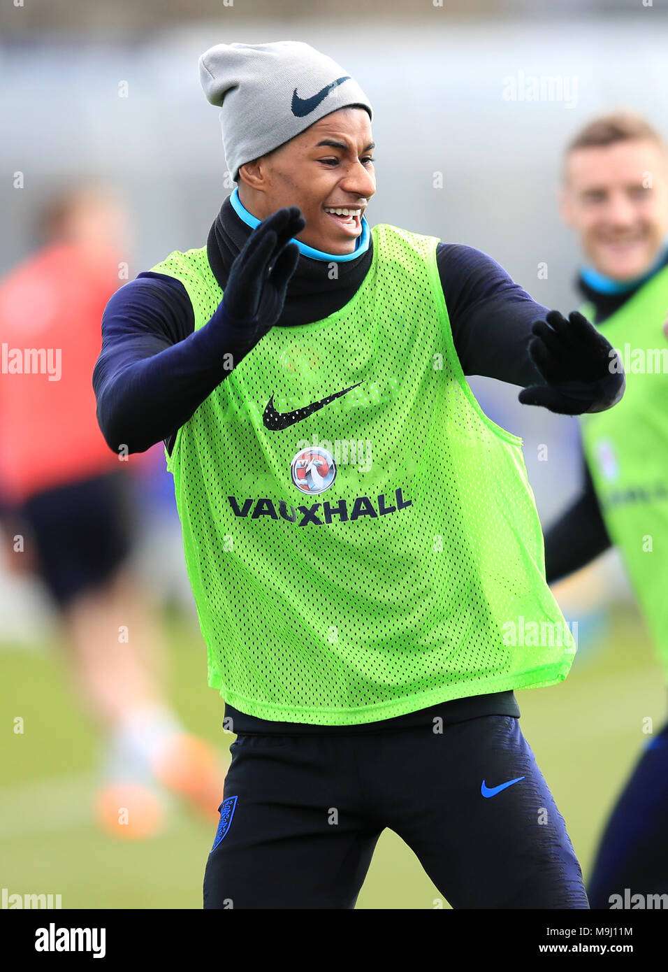 England's Marcus Rashford during a training session at Enfield Training ...