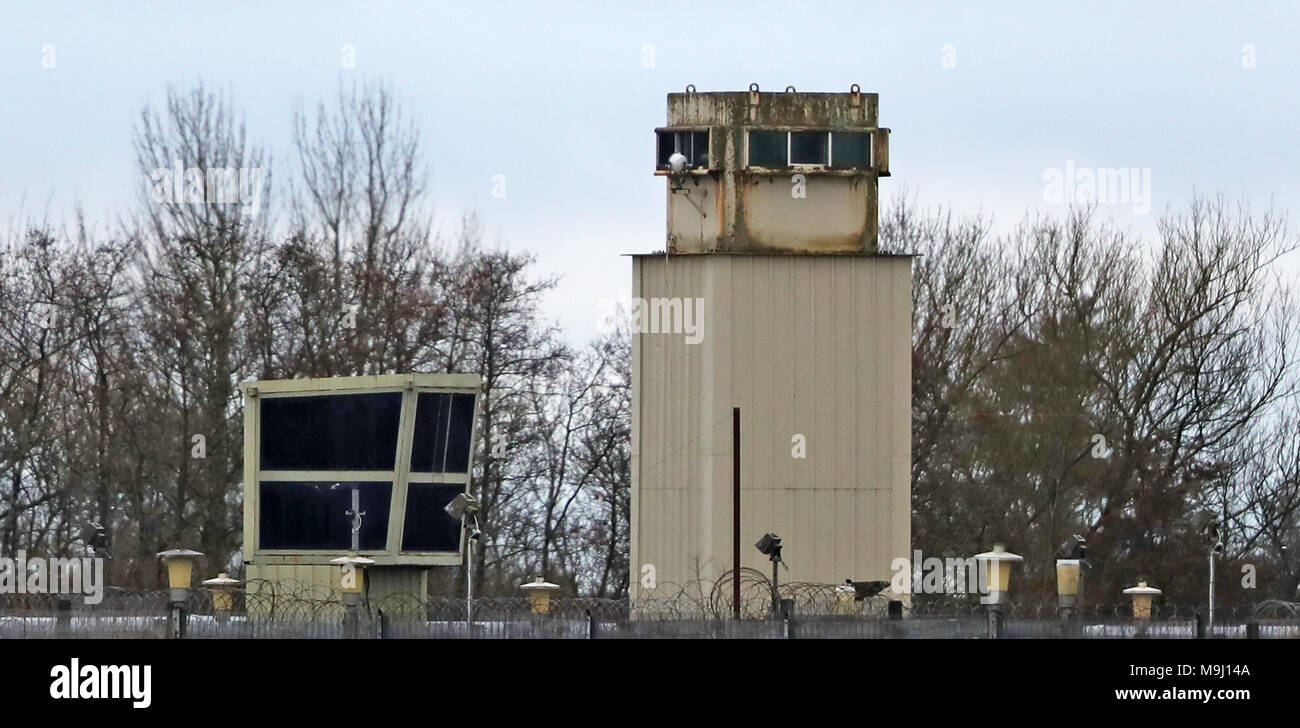 A stock picture of watch towers on the remnants of the former H Block ...