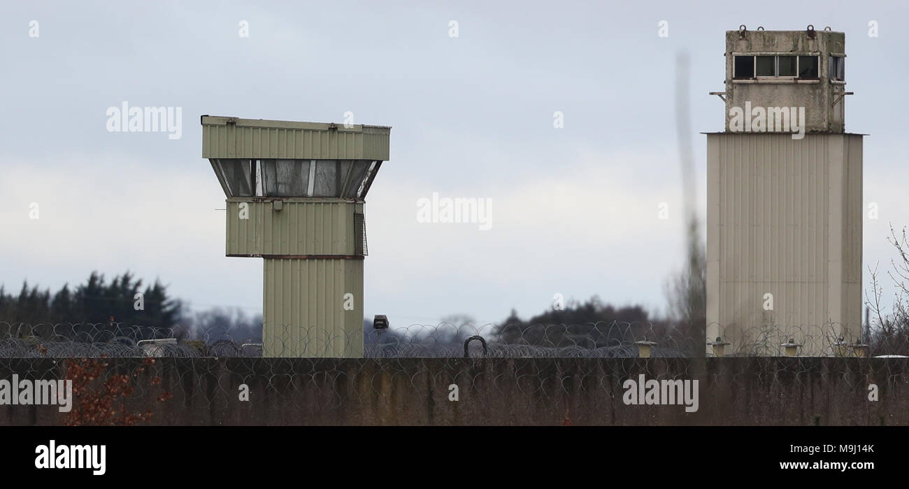 A stock picture of watch towers on the remnants of the former H Block ...
