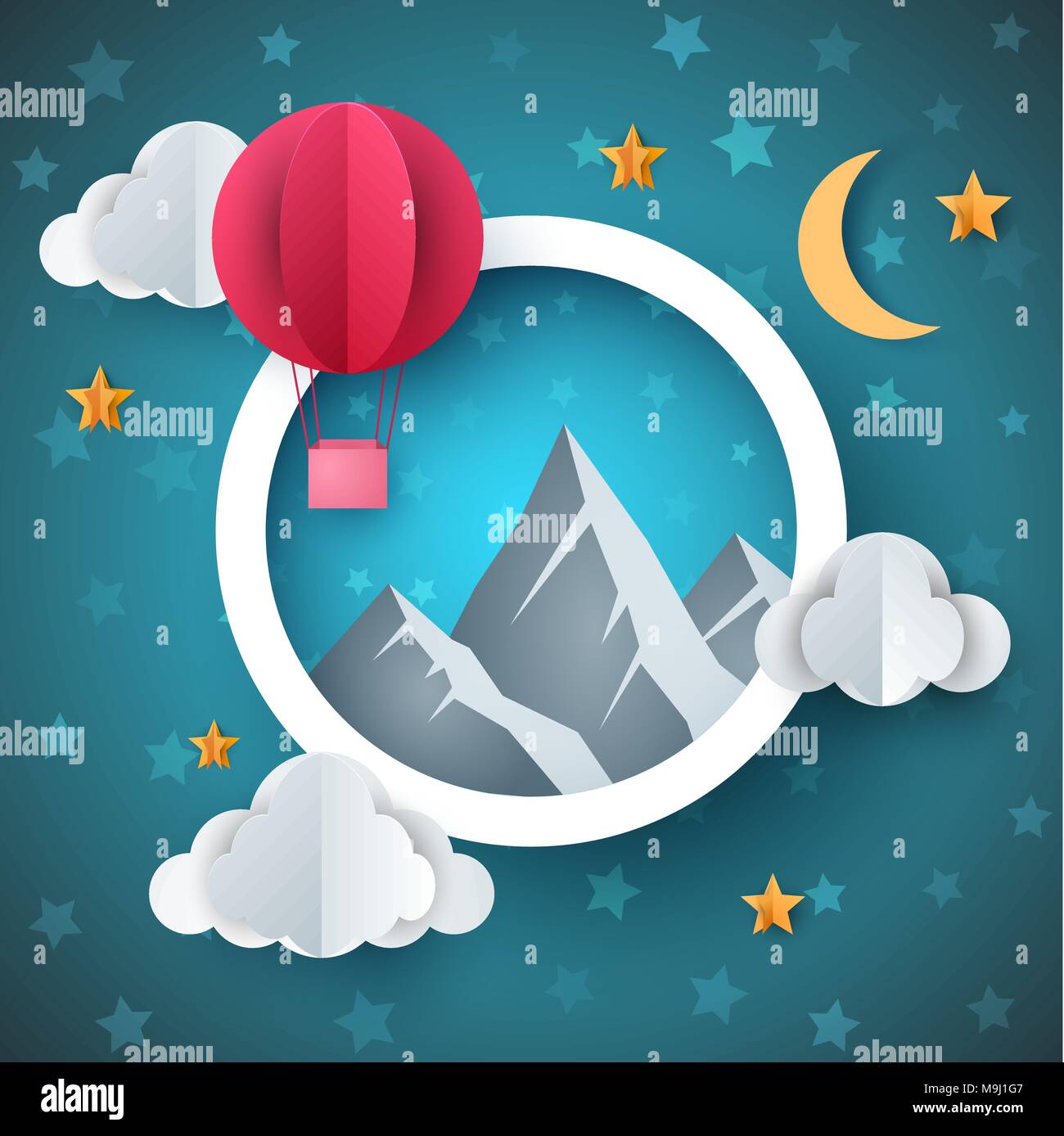 Hot air balloon cartoon illustration hi-res stock photography and ...