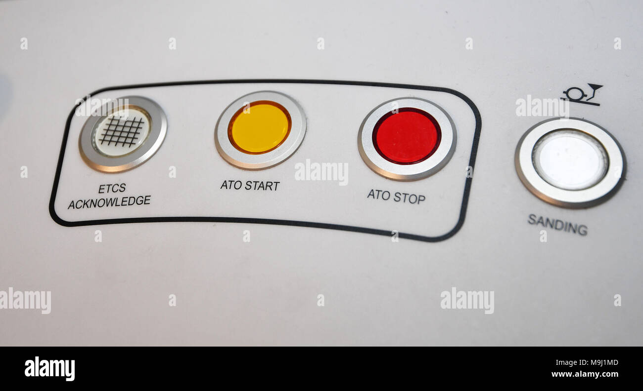 The ato automatic train operation yellow button hi-res stock ...