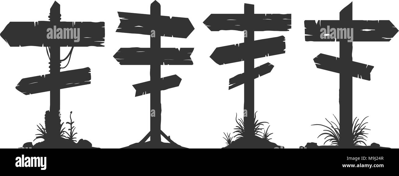 Wooden directional guidepost vector Stock Vector Image & Art - Alamy