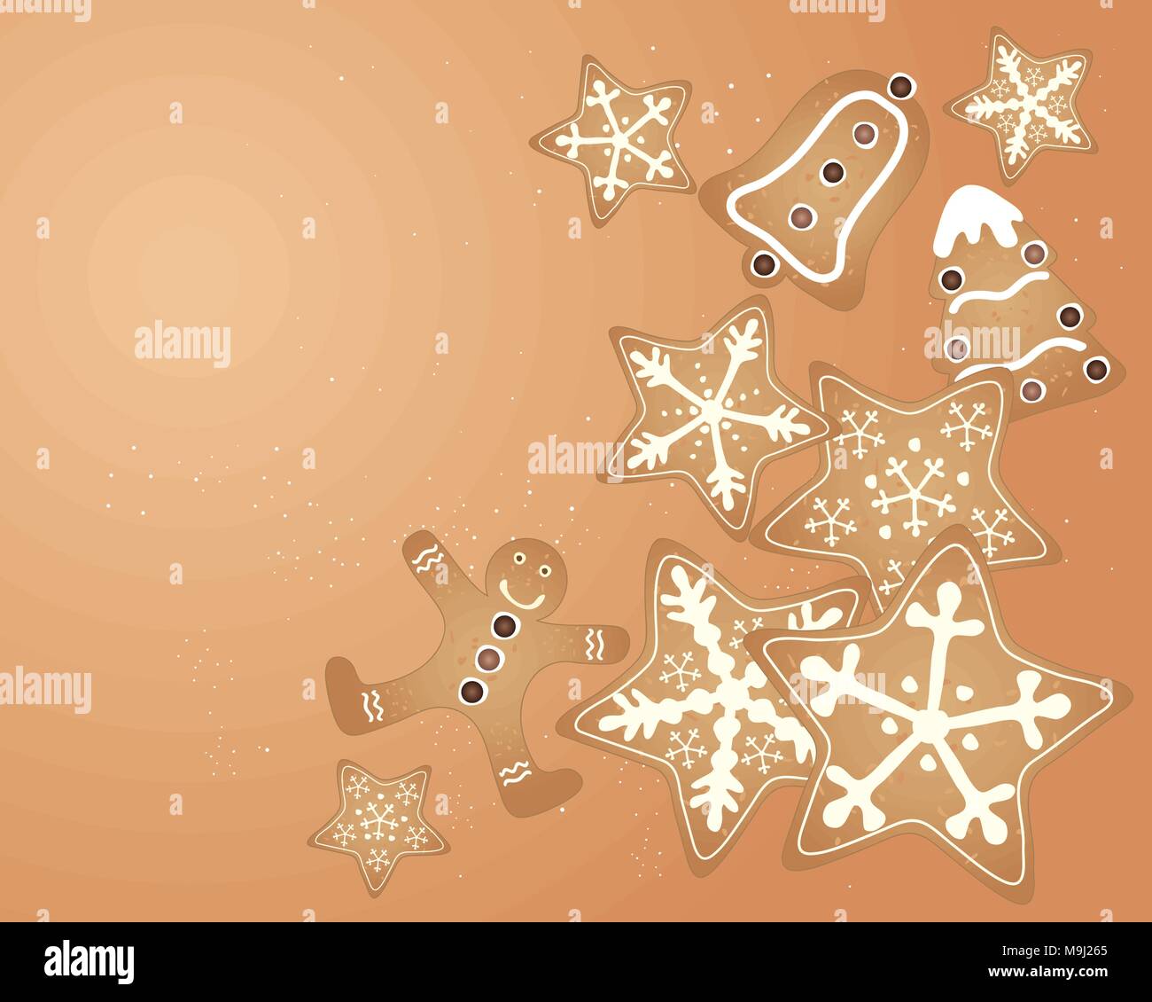 an illustration of a christmas gingerbread cookie design with stars ...