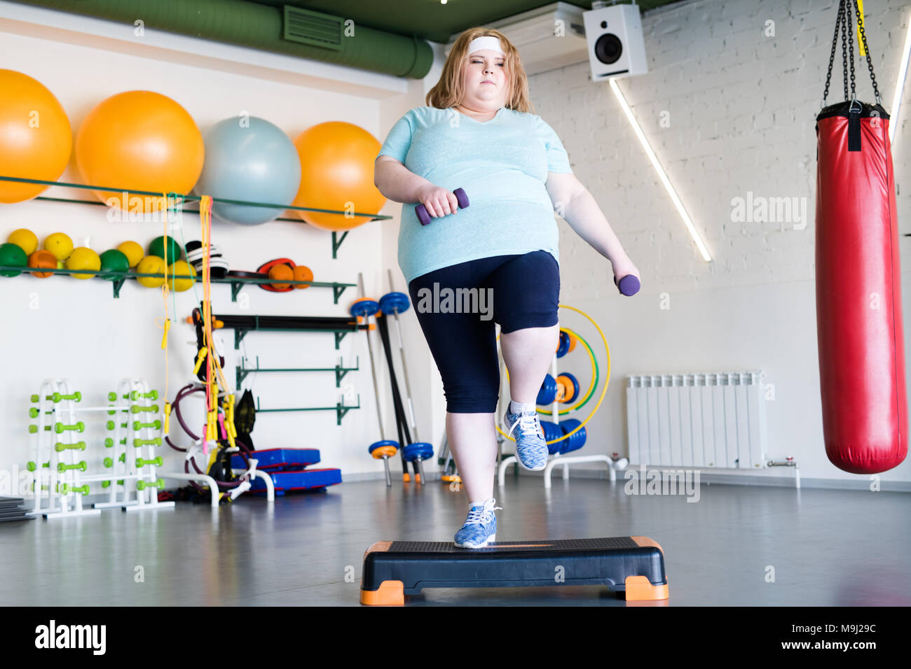 Obese gym work out hi-res stock photography and images - Alamy