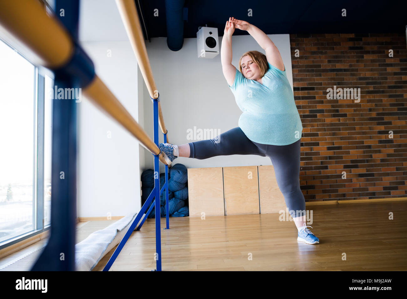 Obese Woman in Ballet Class Stock Photo - Alamy