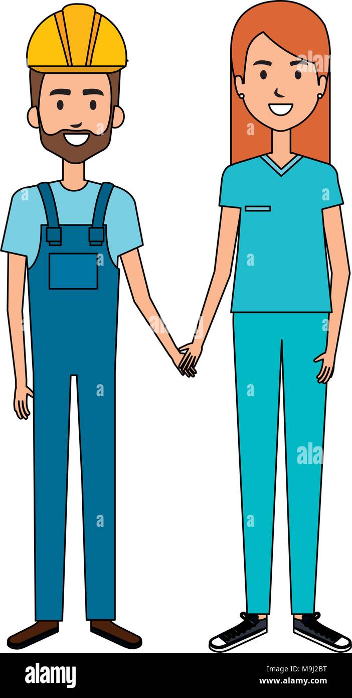 surgery woman with builder avatar charactervector illustration design ...