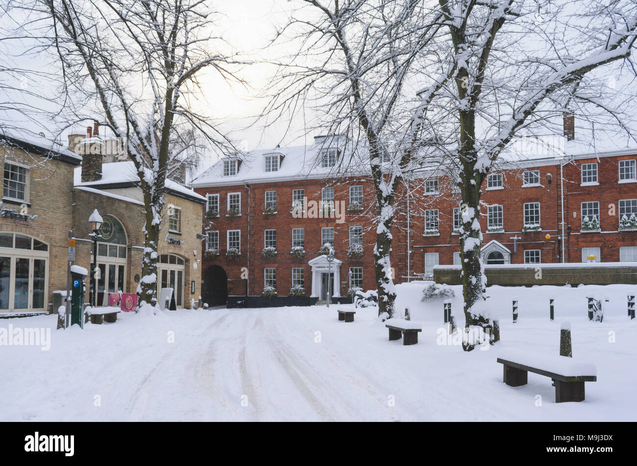 Norwich in winter covered by snow Stock Photo - Alamy