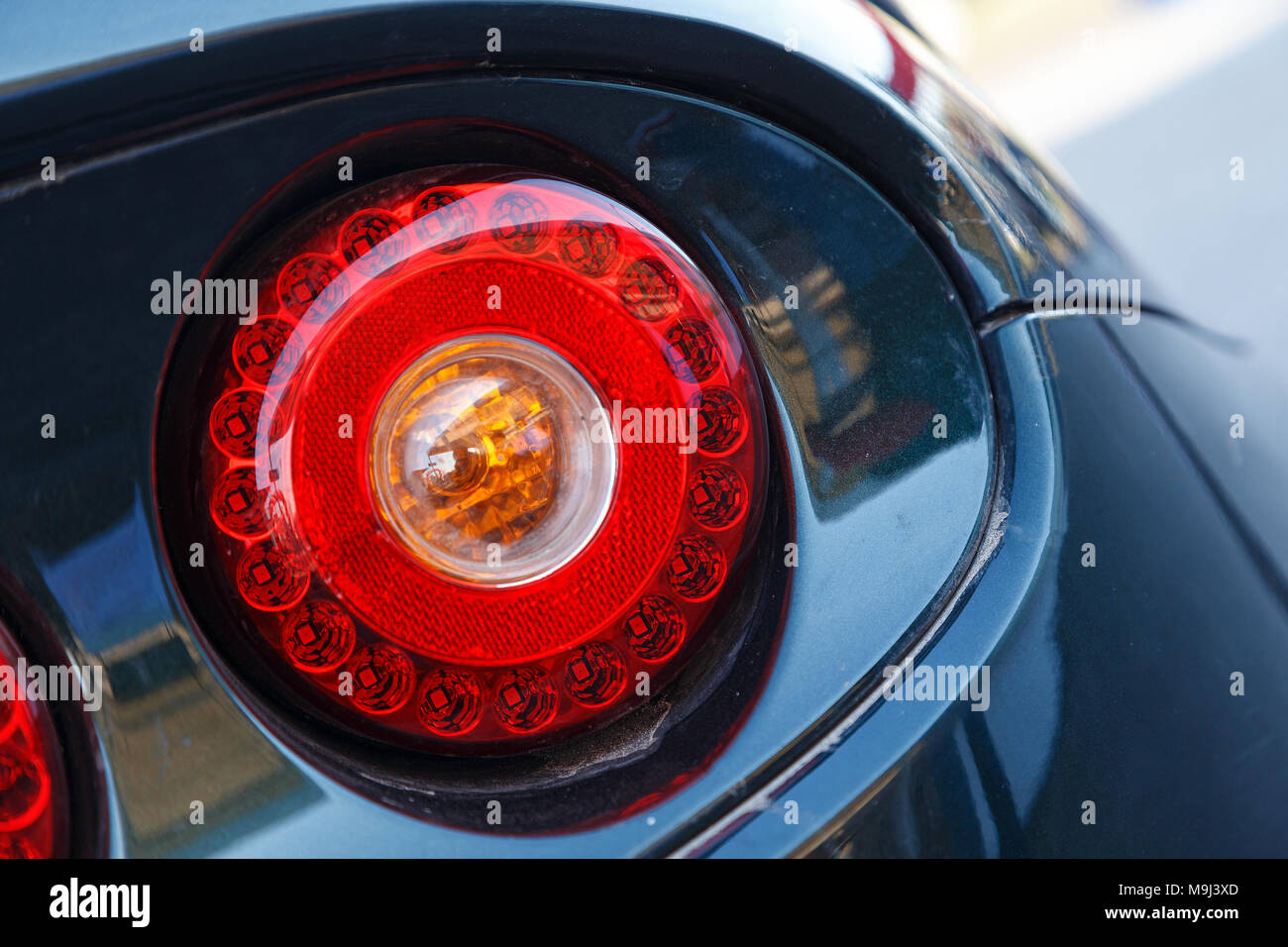 Car Stop Rear Light View. Horizontal image Stock Photo - Alamy