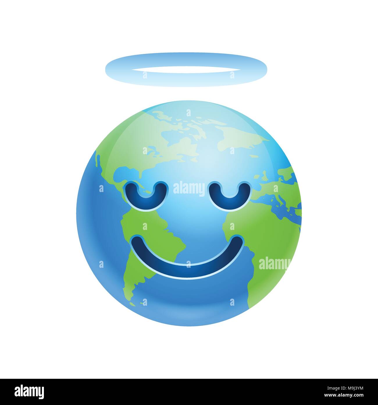 Cartoon earth illustration planet smile Stock Vector Images - Alamy