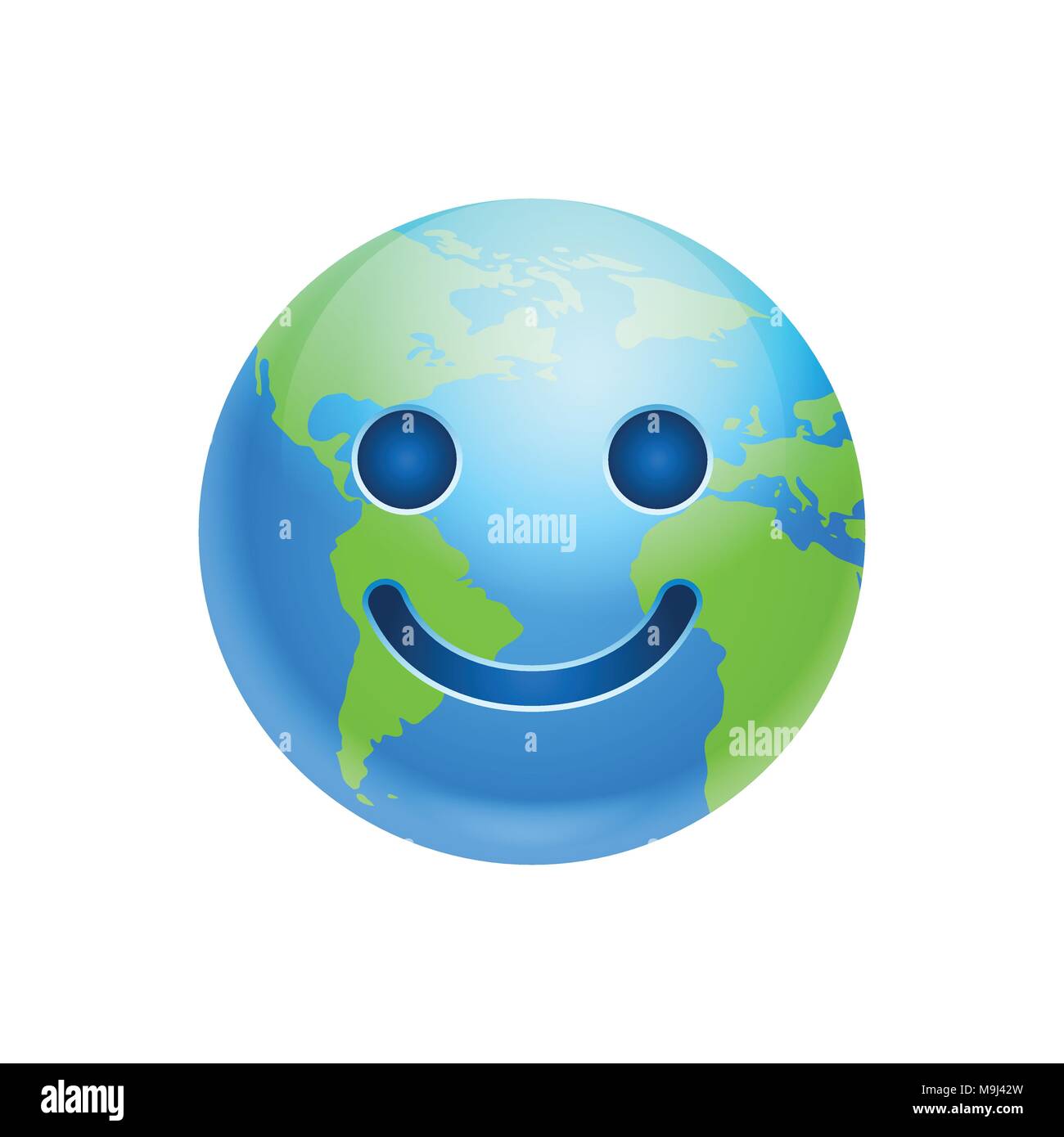 Earth happy face illustration Cut Out Stock Images & Pictures - Alamy