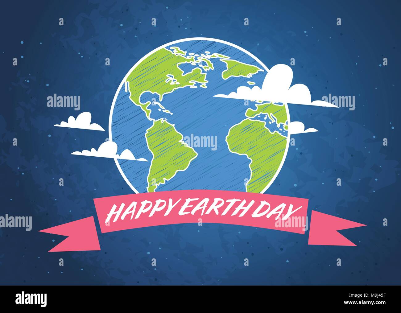 Earth Day Poster Design Save Planet Concept Holiday Greeting Card On ...