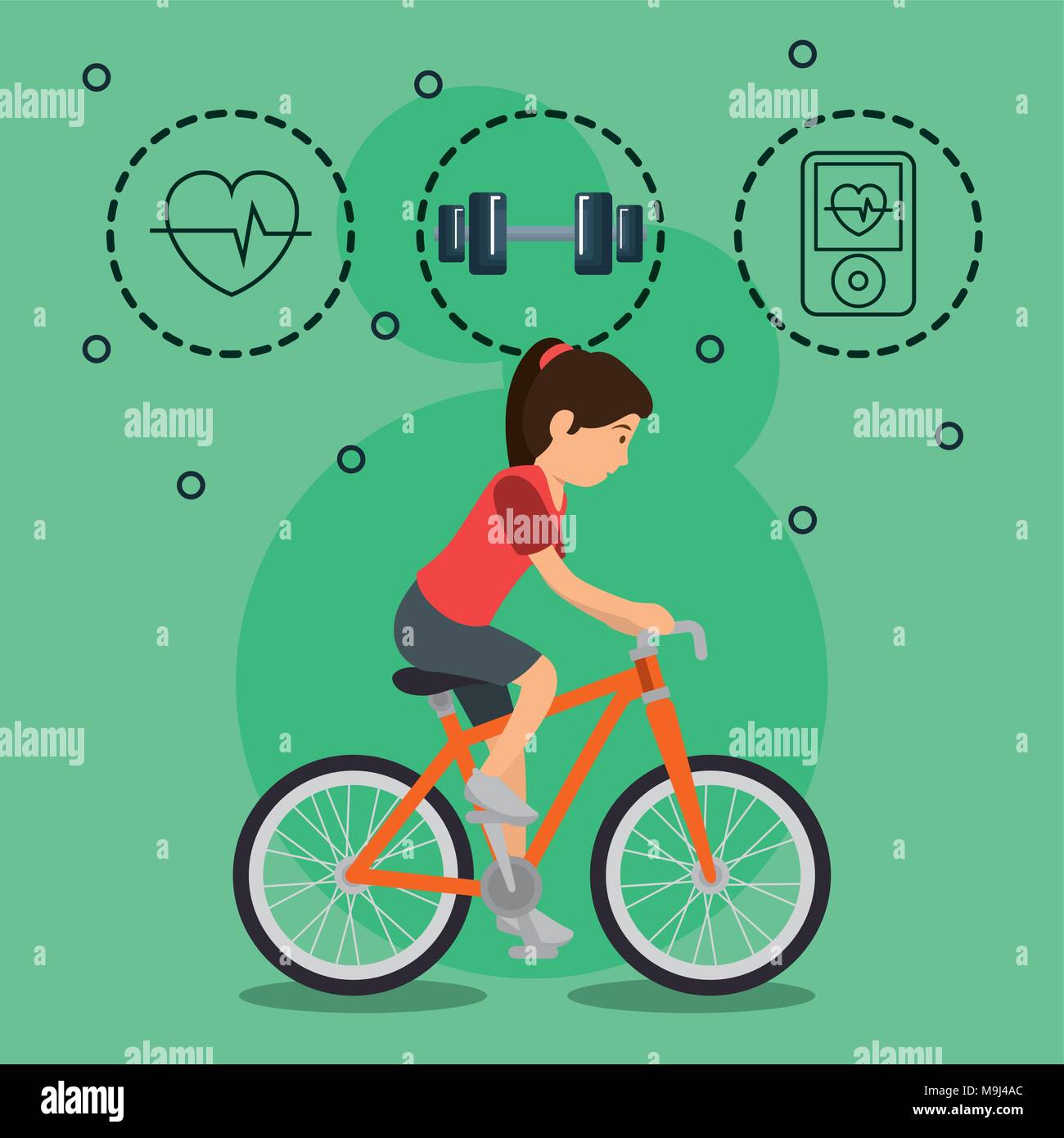 Lifting bicycle Stock Vector Images - Alamy