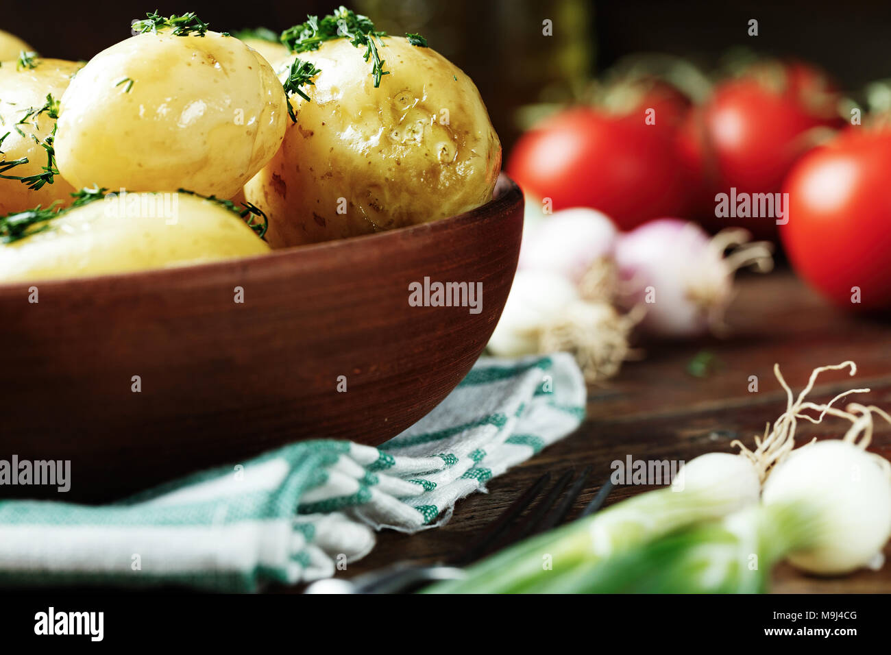 A young potato a beautiful photo for the menu, a summer menu, a potato ...