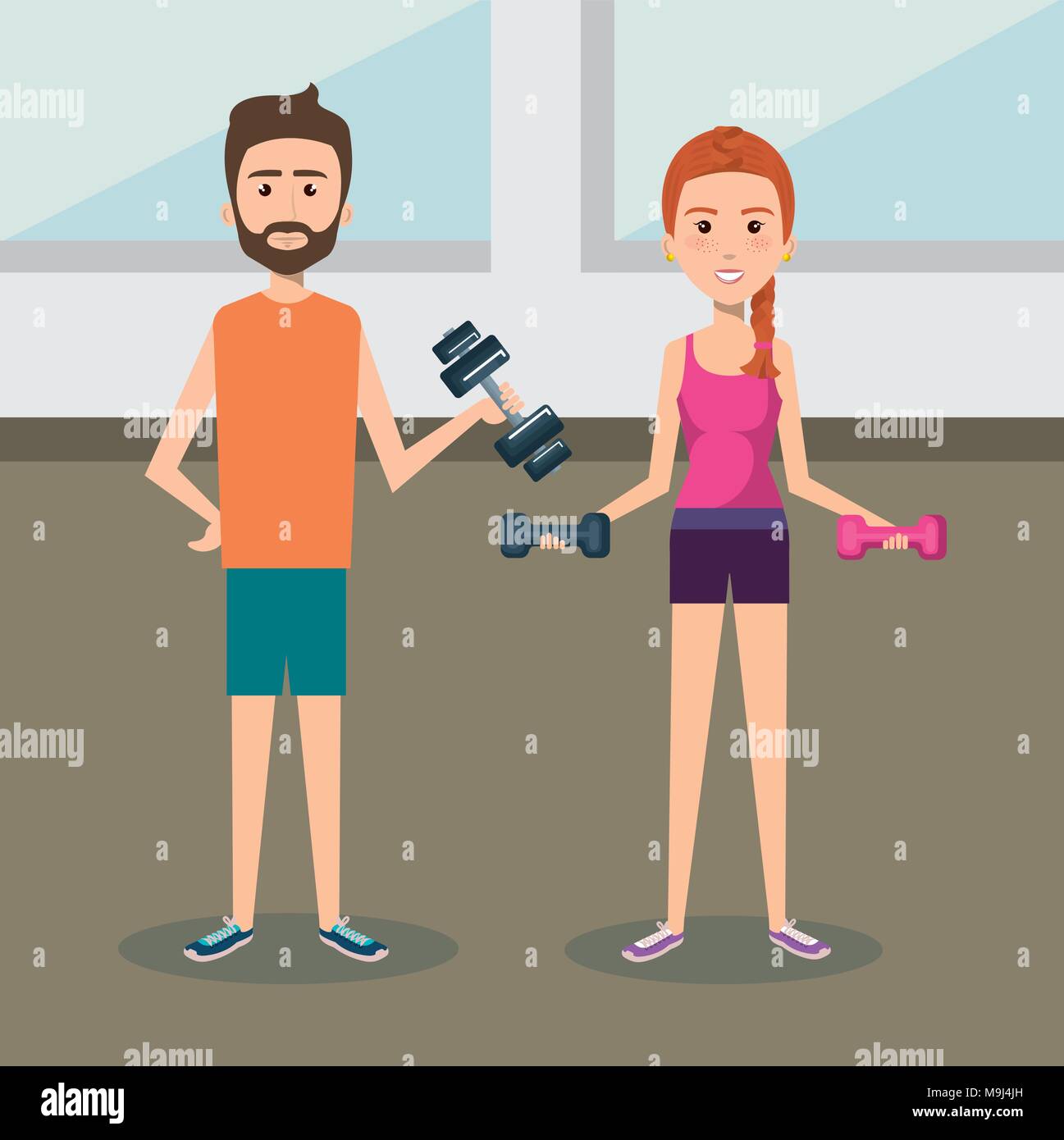 athletic people practicing exercise characters Stock Vector Image & Art ...