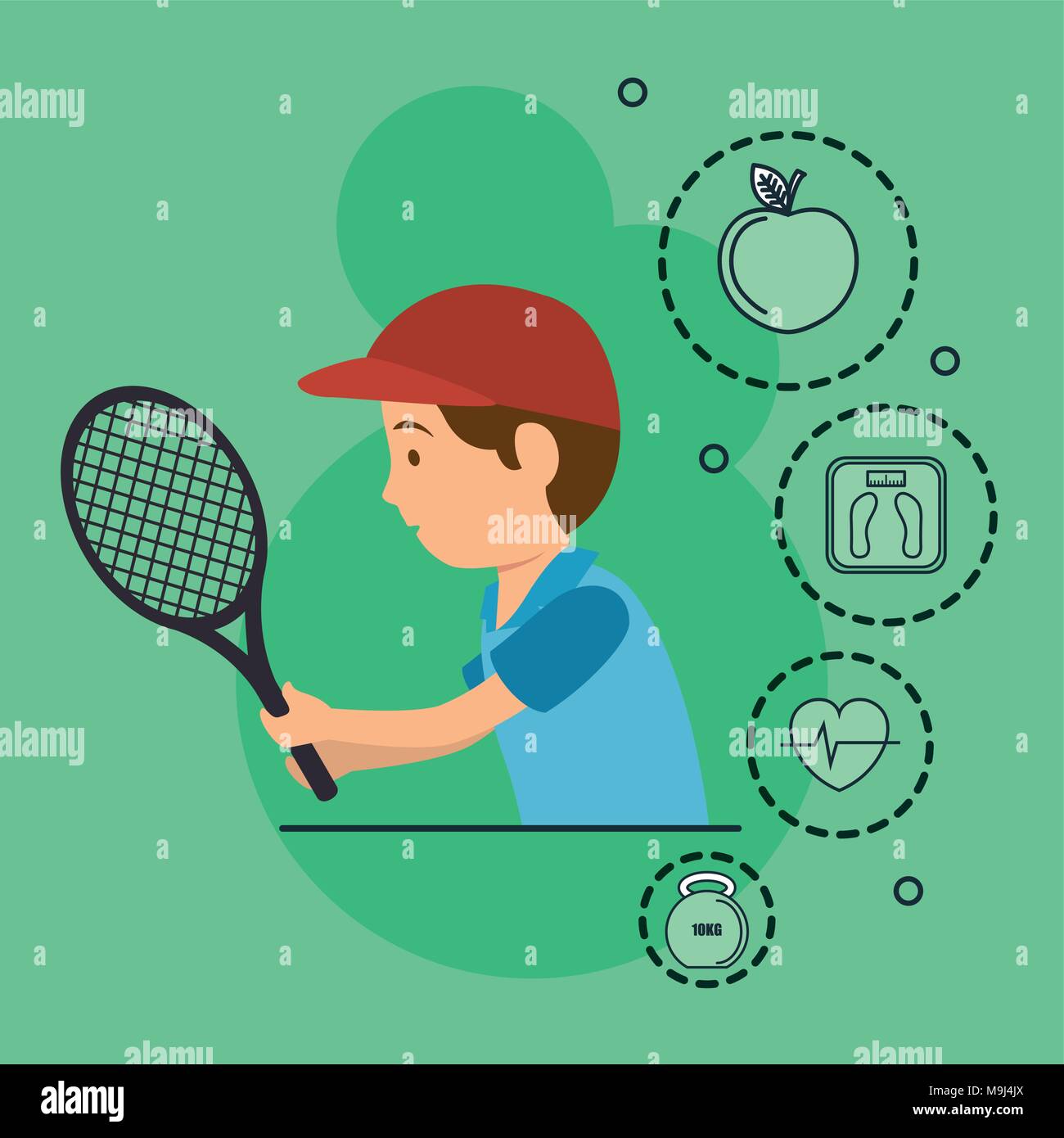 man playing tennis with sports icons Stock Vector Image & Art - Alamy