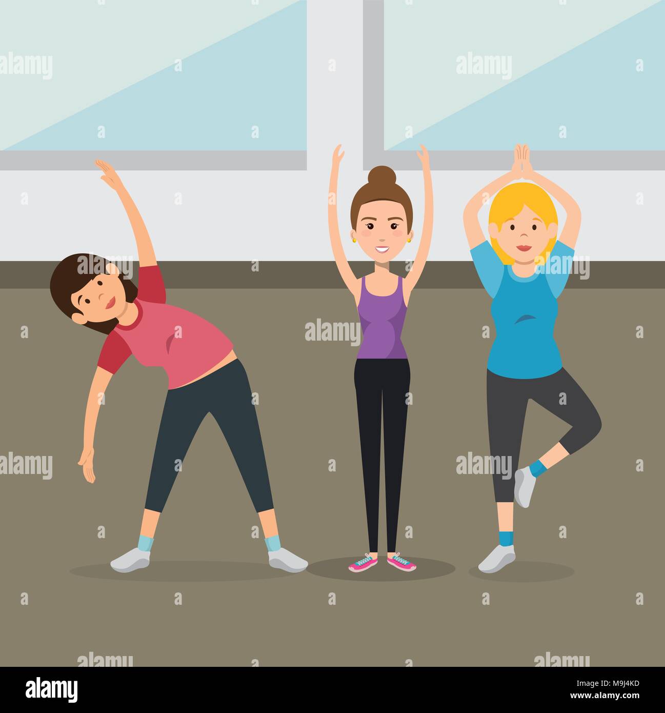 athletic people practicing exercise characters Stock Vector Image & Art ...