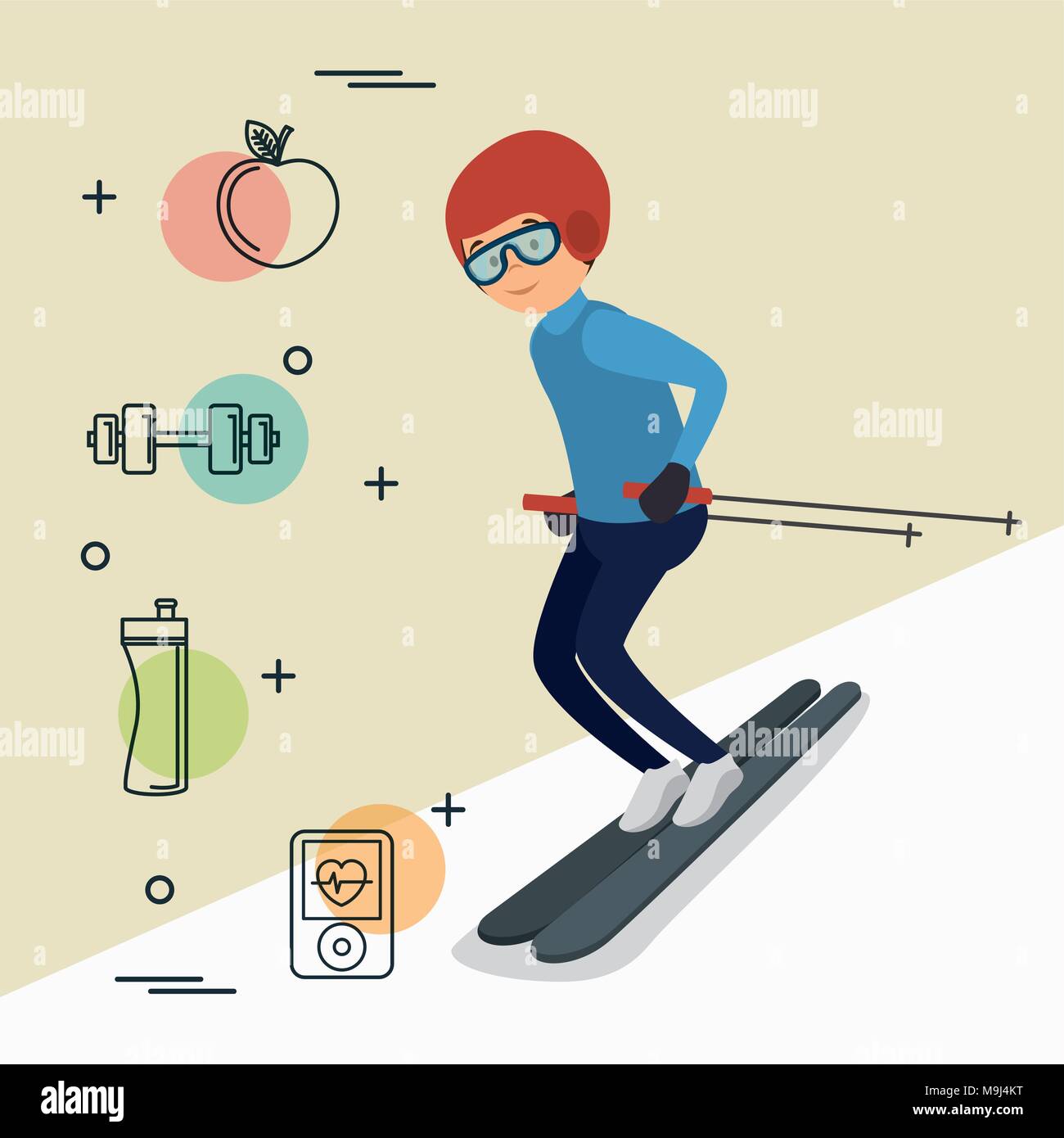 Practice skiing Stock Vector Images - Alamy