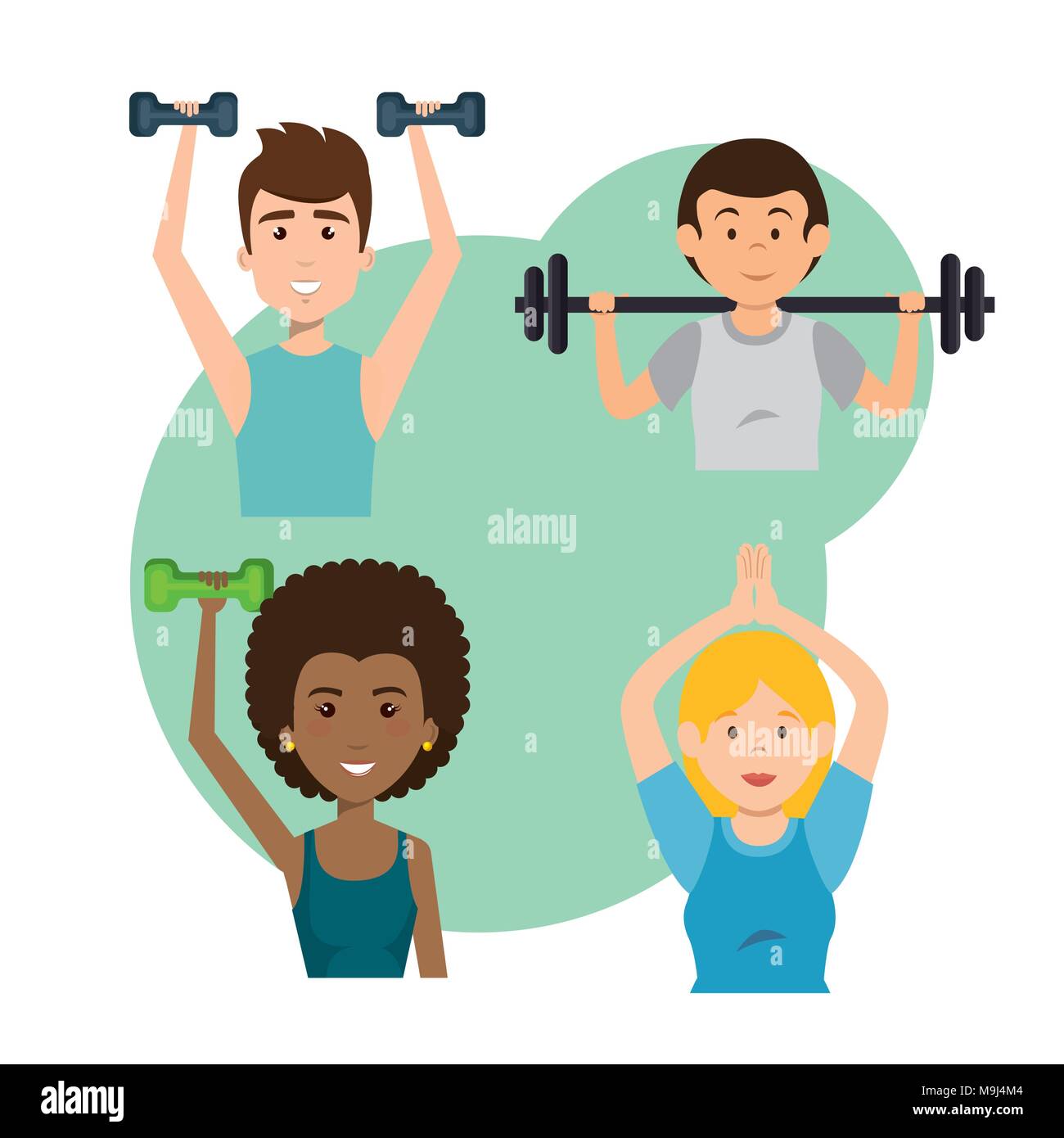 athletic people practicing exercise characters Stock Vector Image & Art ...